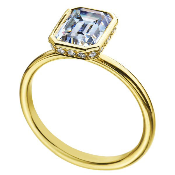 Bezel set with Halo Diamond Engagement Ring – https://dcjltd.com/