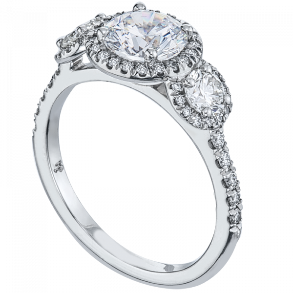 Pave 3 Stone Diamond Engagement Ring – https://dcjltd.com/