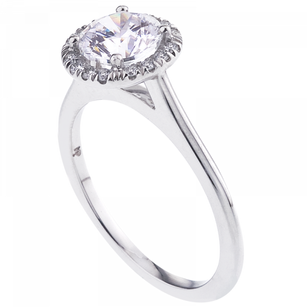 Pave Halo Diamond Engagement Ring – https://dcjltd.com/